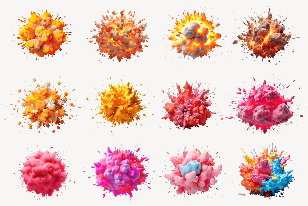 Editable 3d color explosion design | Premium Editable Design - rawpixel