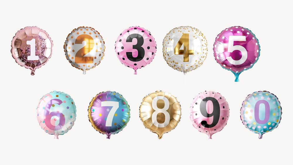 Editable number party balloon design | Premium Editable Design - rawpixel