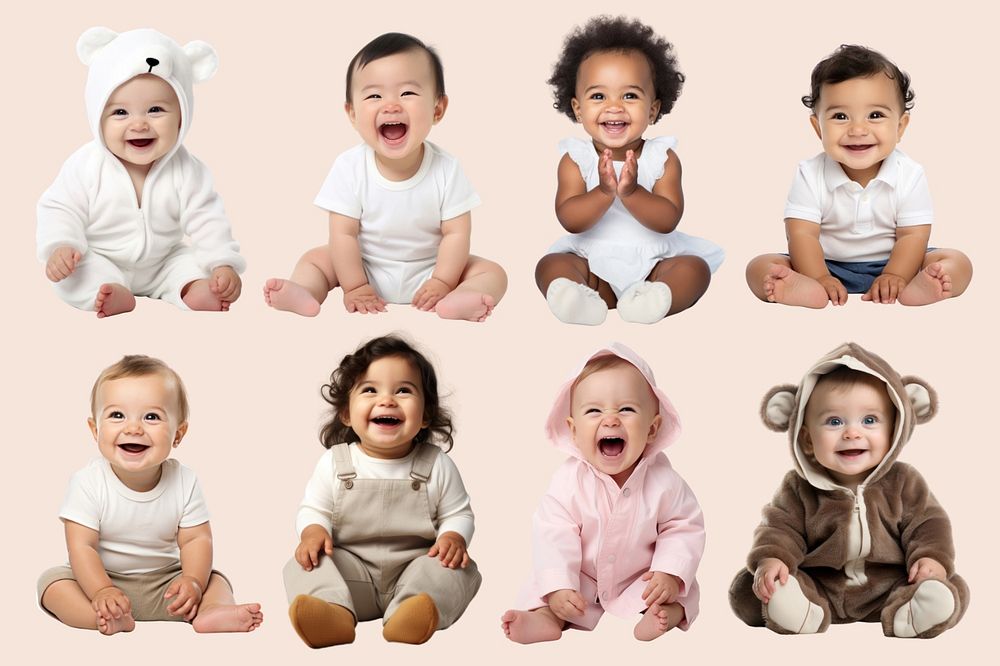 Editable diverse cute baby design | Premium Editable Design - rawpixel