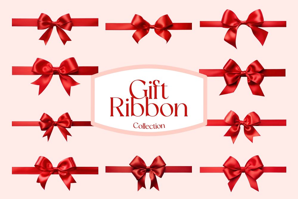 Editable red ribbon bow design | Premium Editable Design - rawpixel