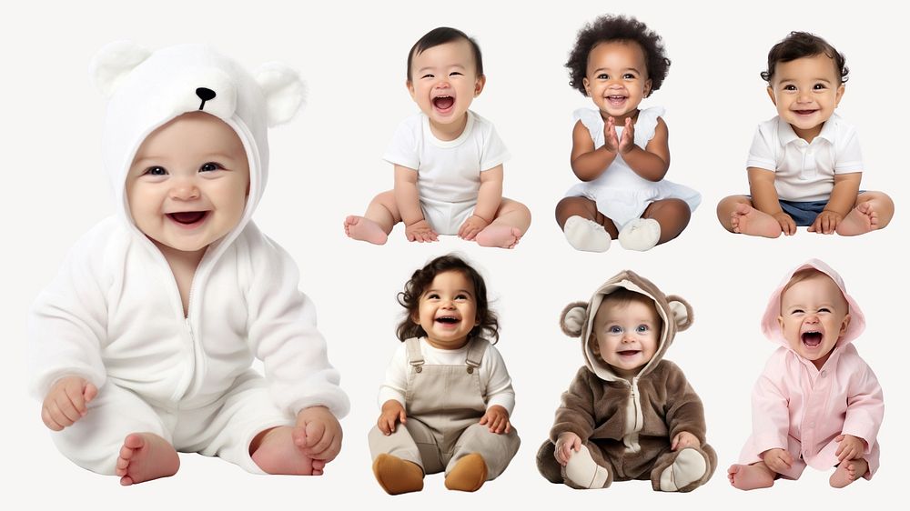 Editable diverse cute baby design | Premium Editable Design - rawpixel