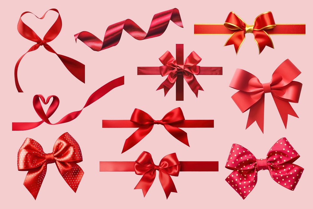 Editable red gift ribbon design | Premium Editable Design - rawpixel
