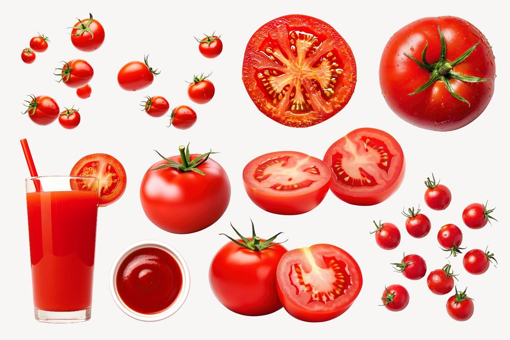 Editable tomato design element set | Premium Editable Design - rawpixel