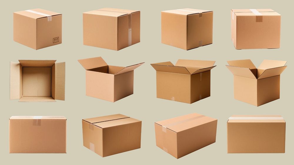Editable cardboard parcel box design | Premium Editable Design - rawpixel