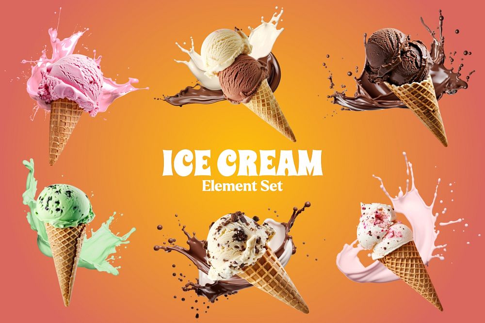 Editable ice cream design element | Premium Editable Design - rawpixel