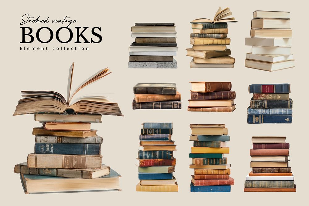 Editable Vintage books editable collection | Premium Editable Design ...