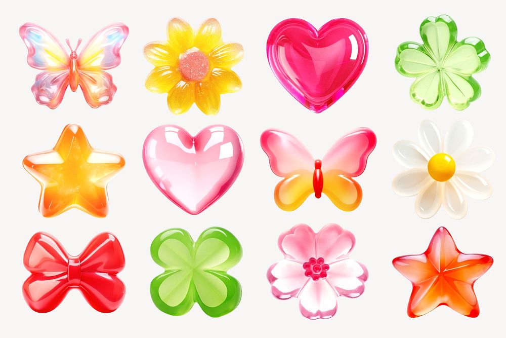 3D jelly shape set, editable | Premium Editable Design - rawpixel