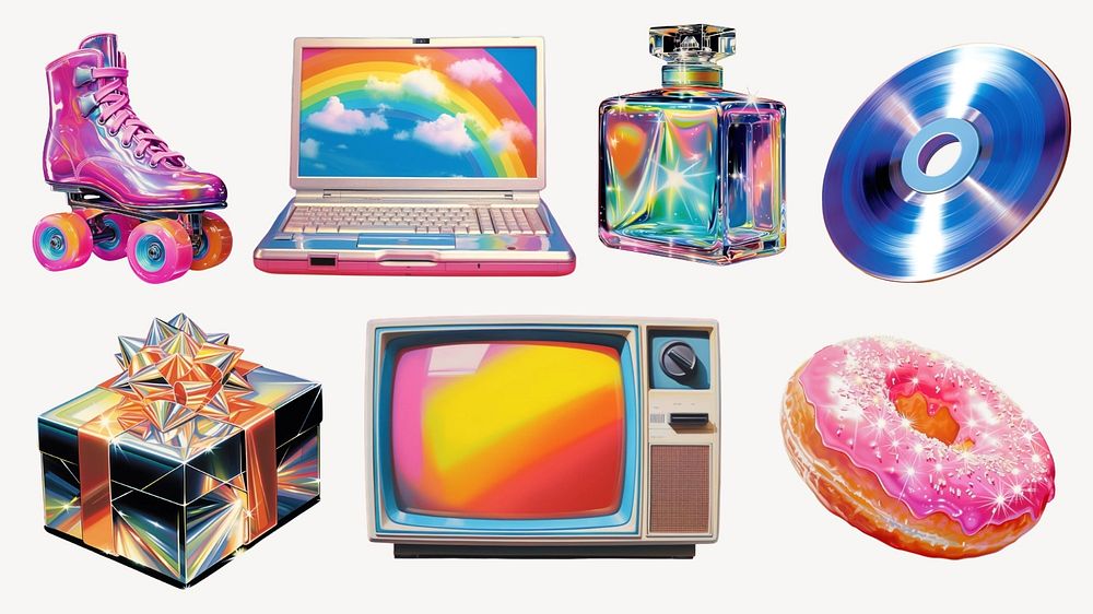 Editable 80s airbrush pop culture | Premium Editable Design - rawpixel