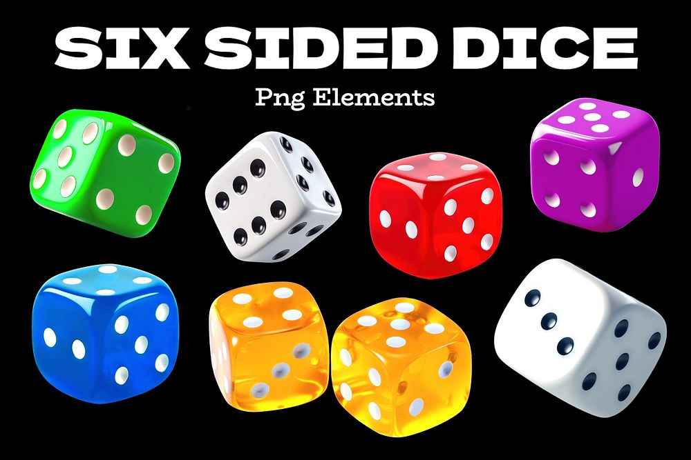 Editable 3D colorful dice element | Premium Editable Design - rawpixel