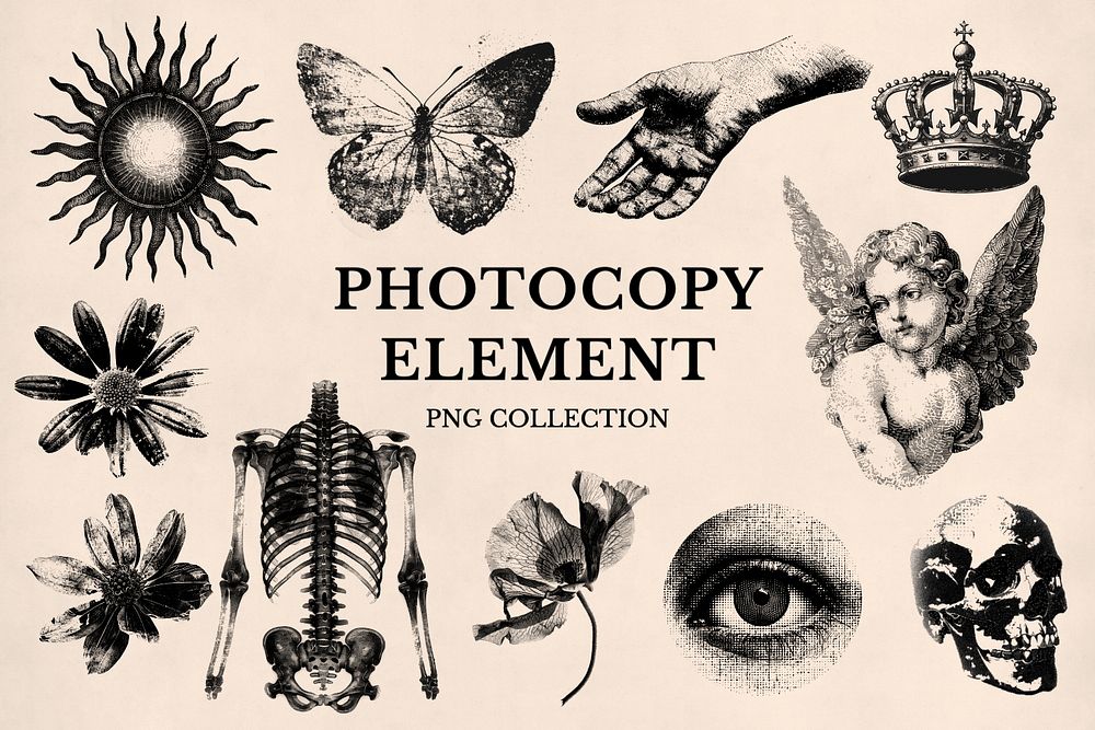 Editable photocopy design element set | Premium Editable Design - rawpixel