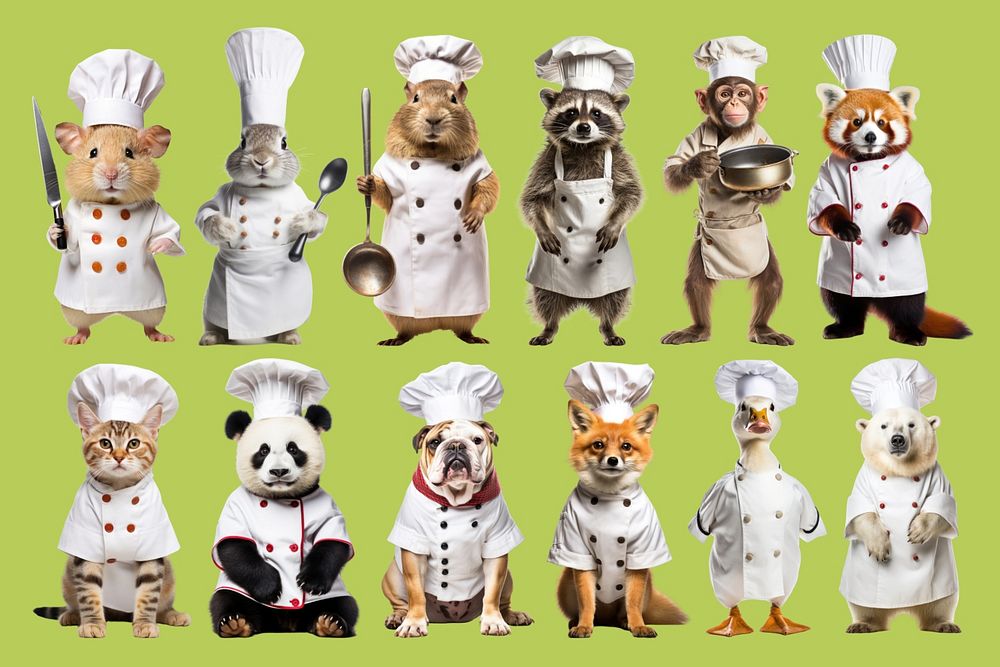 Editable animal wear chef costume | Premium Editable Design - rawpixel