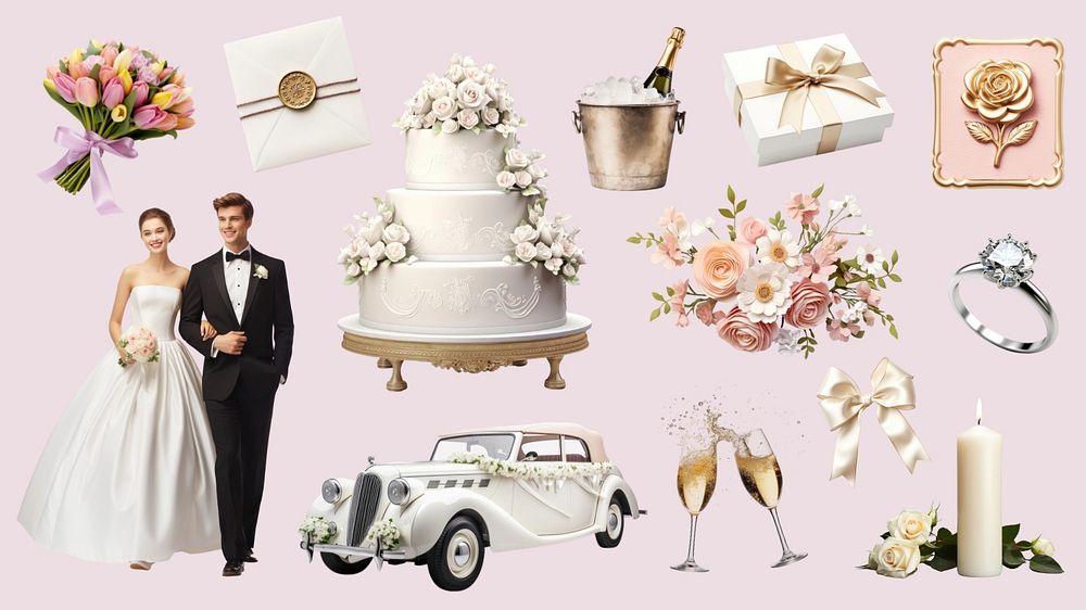 Editable Wedding ceremony design element | Premium Editable Design ...