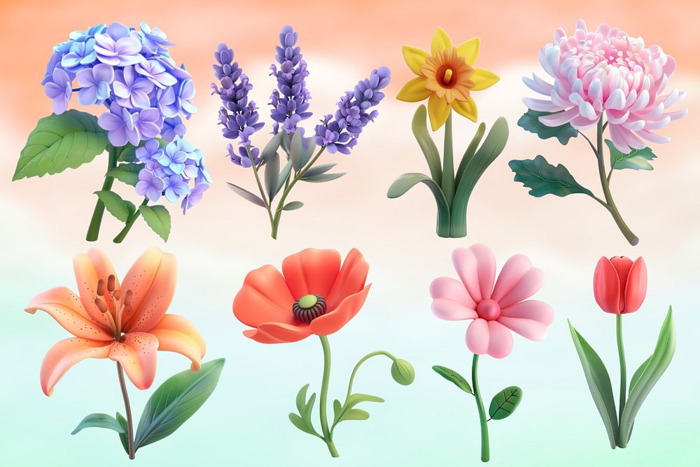 Editable 3d flower design element | Premium Editable Design - rawpixel