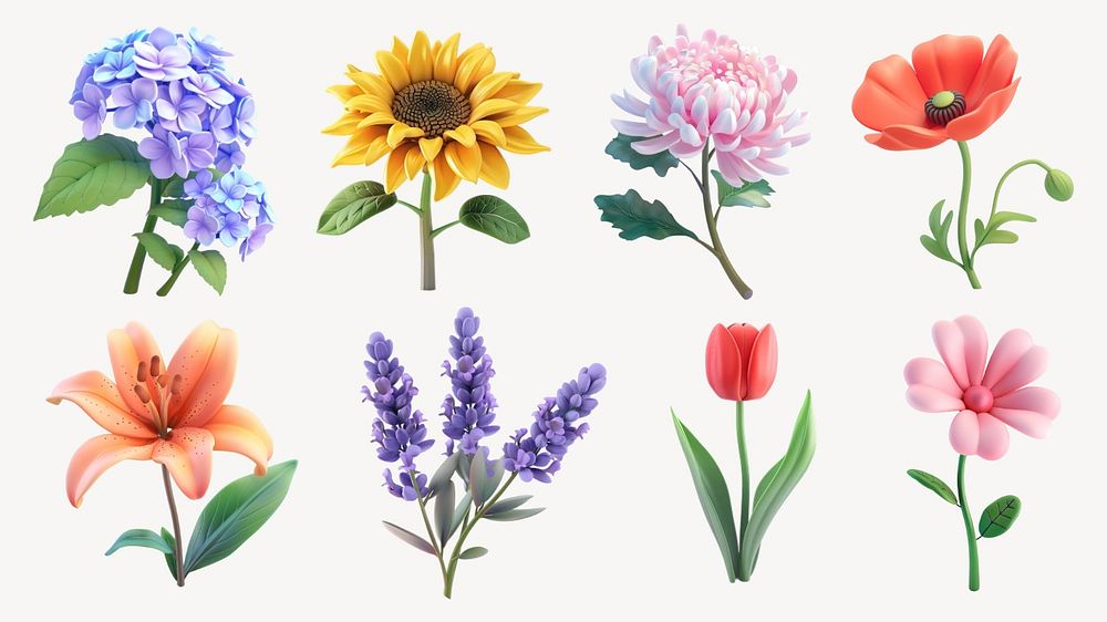 Editable 3d flower design element | Premium Editable Design - rawpixel