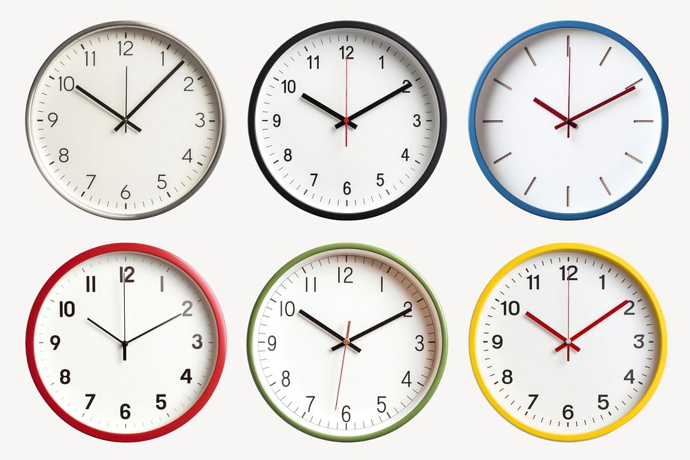 Editable wall clocks design element | Premium Editable Design - rawpixel