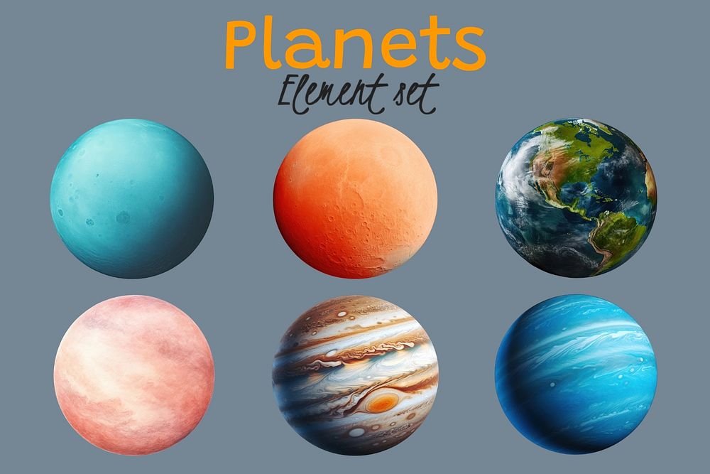 Editable planet design element set | Premium Editable Design - rawpixel