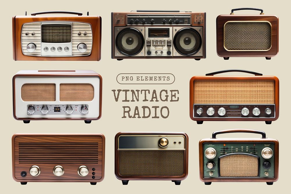 Editable Vintage radio design element | Premium Editable Design - rawpixel