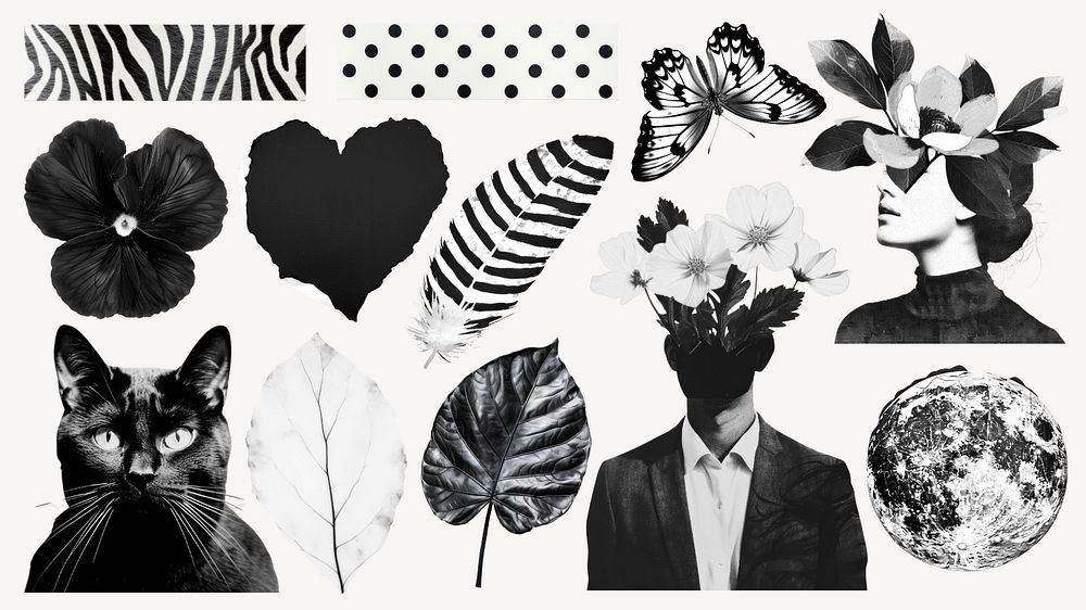 Editable Aesthetic black collage design | Premium Editable Design ...