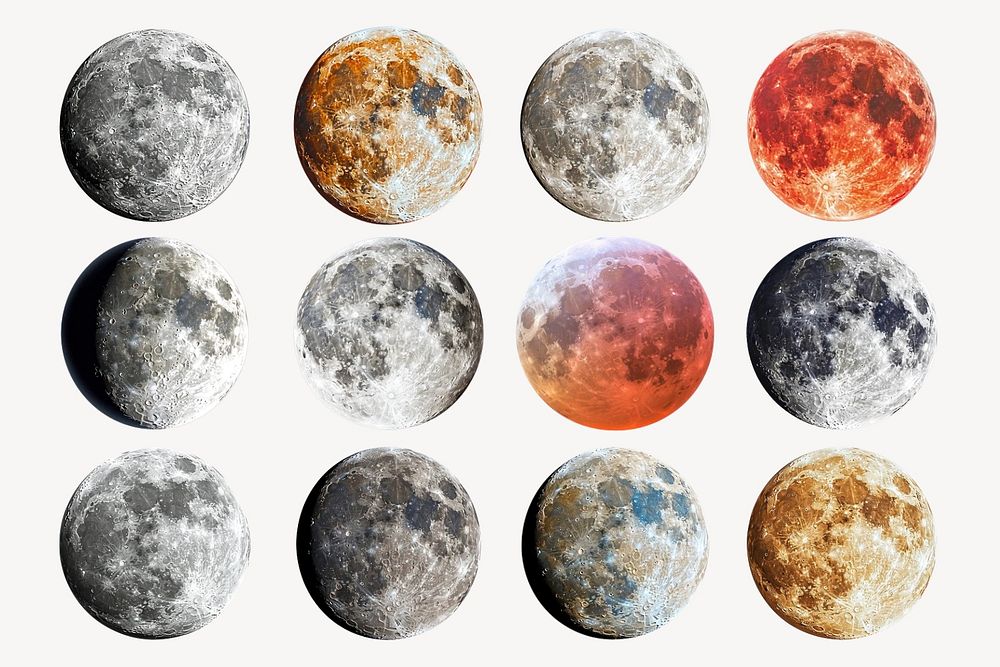 Editable moon design element set | Premium Editable Design - rawpixel