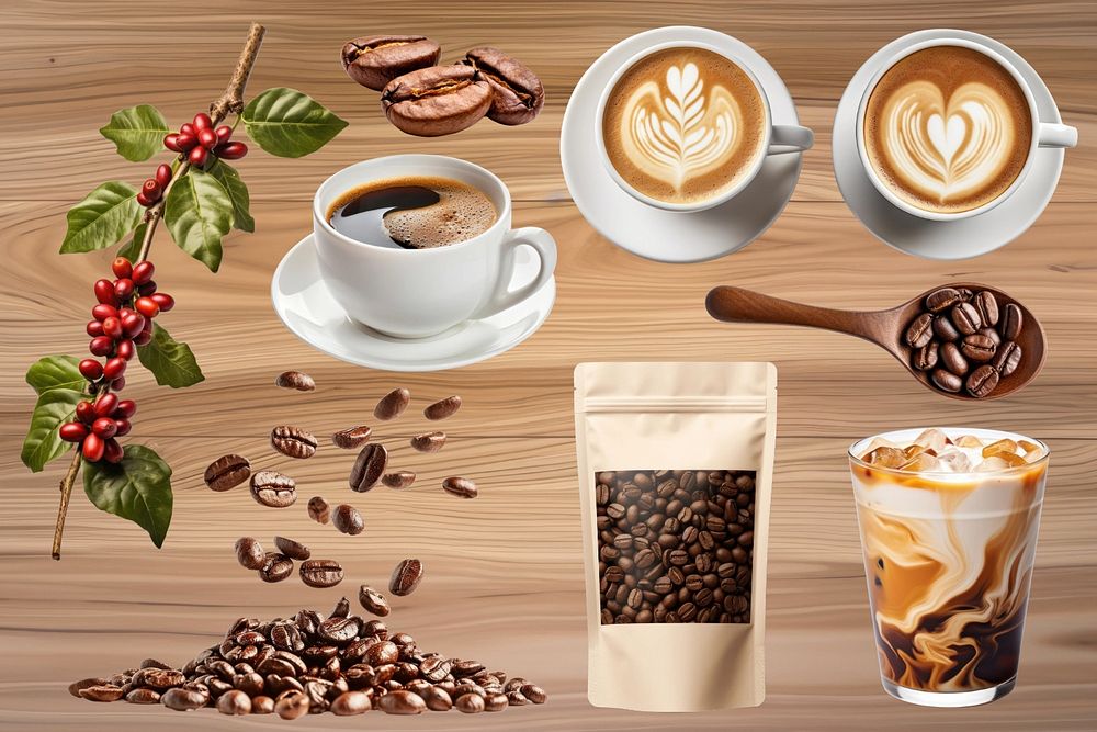 Editable Coffee design element set | Premium Editable Design - rawpixel