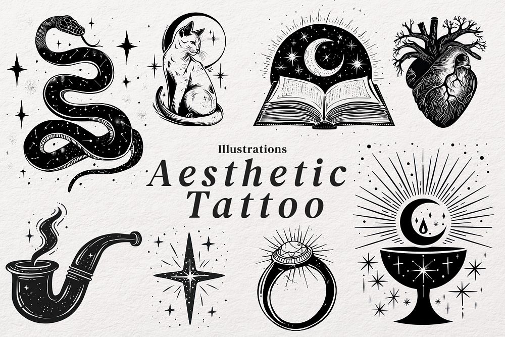 Editable aesthetic tattoo design element | Premium Editable Design ...
