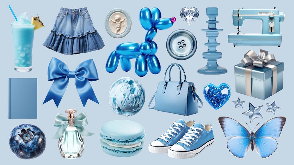 Editable blue various object design | Premium Editable Design - rawpixel