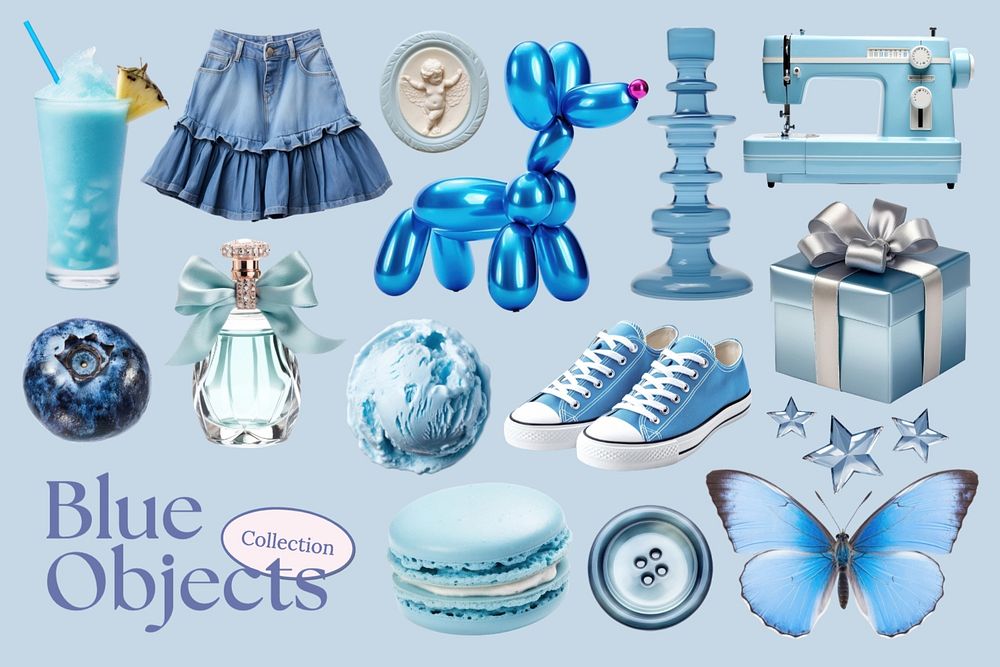Editable blue various object design | Premium Editable Design - rawpixel