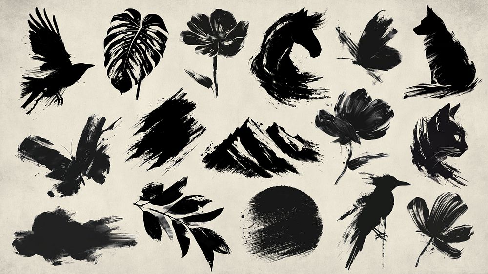 Editable ink brush design element | Premium Editable Design - rawpixel