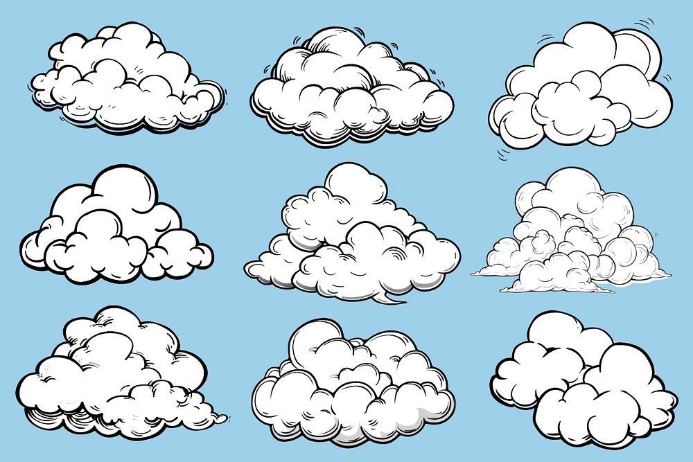 Editable hand draw cloud design | Premium Editable Design - rawpixel