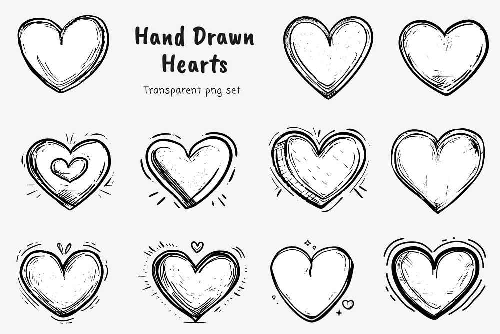 Editable hand drawn heart design | Premium Editable Design - rawpixel