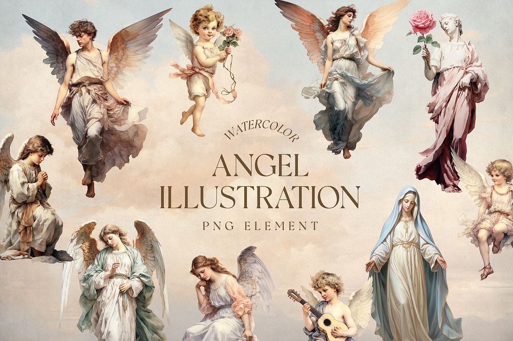 Editable watercolor angel design element | Premium Editable Design ...