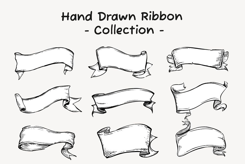 Editable hand drawn ribbon banner | Premium Editable Design - rawpixel