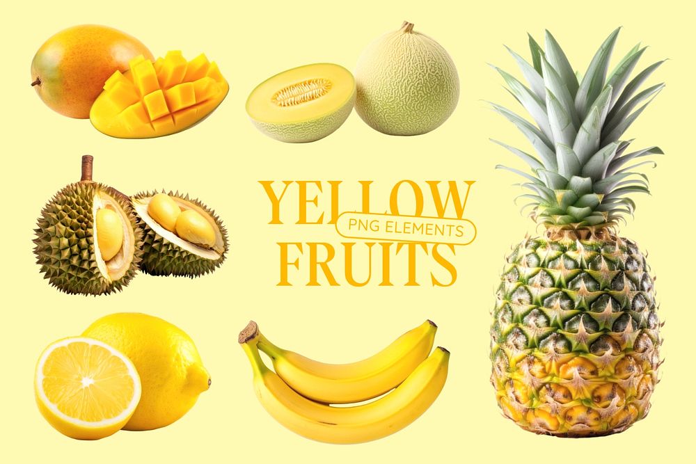 Editable tropical yellow fruit design | Free Editable Design - rawpixel
