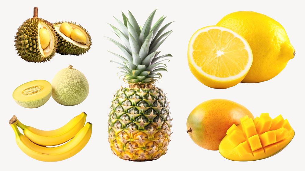 Editable tropical yellow fruit design | Free Editable Design - rawpixel