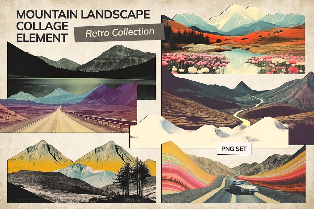 Editable retro mountain landscape design | Premium Editable Design ...