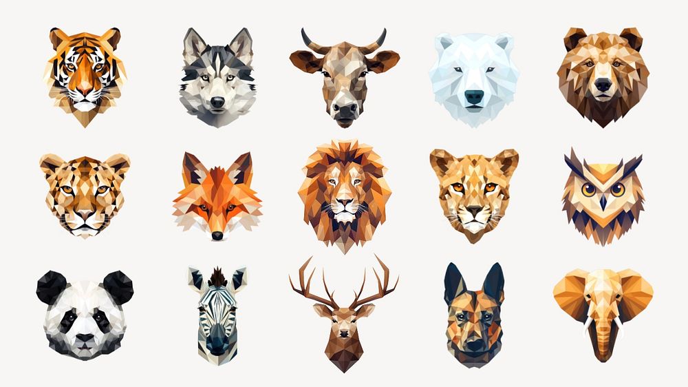 Editable polygon animal design element | Premium Editable Design - rawpixel