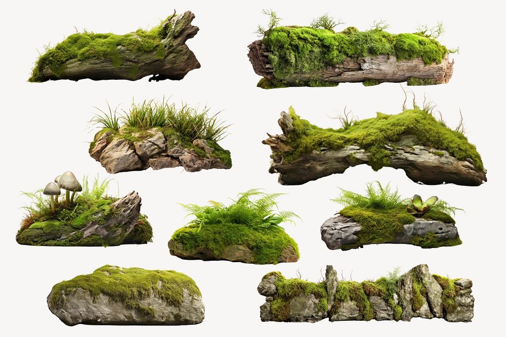 Editable rock moss design element | Premium Editable Design - rawpixel