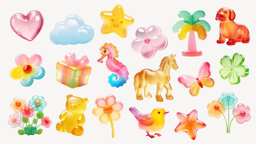 Editable 3d jelly gummy shape | Premium Editable Design - rawpixel