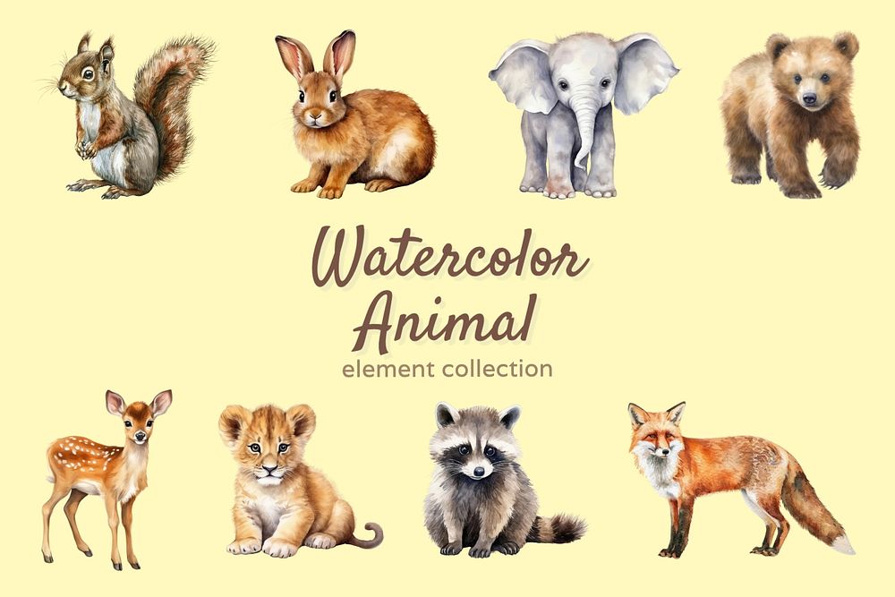Editable watercolor animal design element | Premium Editable Design ...
