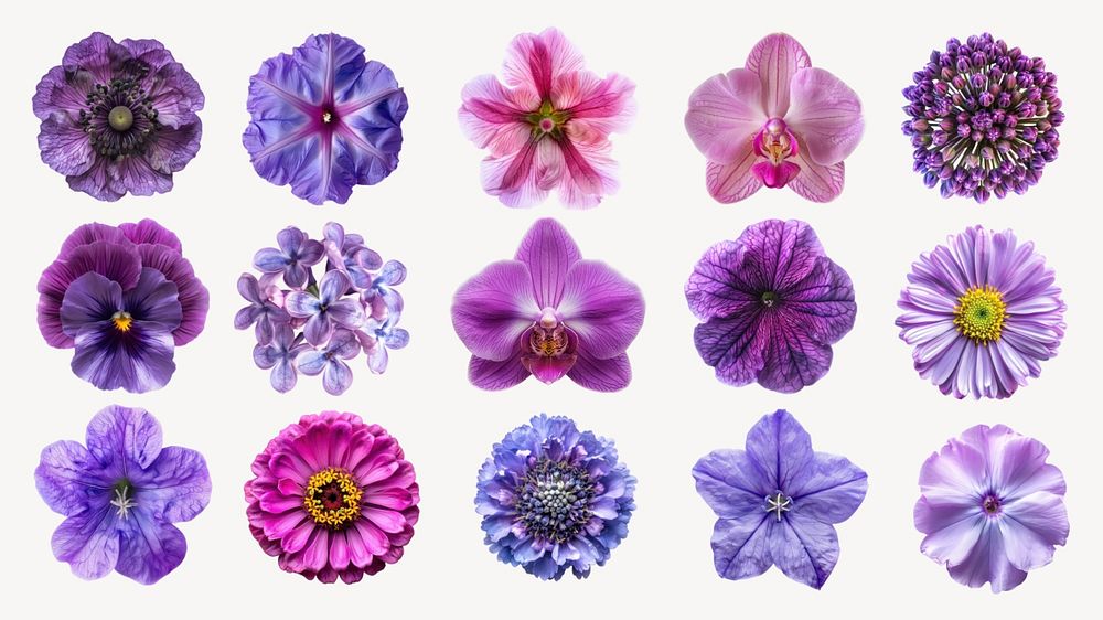 Editable purple flower design element | Premium Editable Design - rawpixel