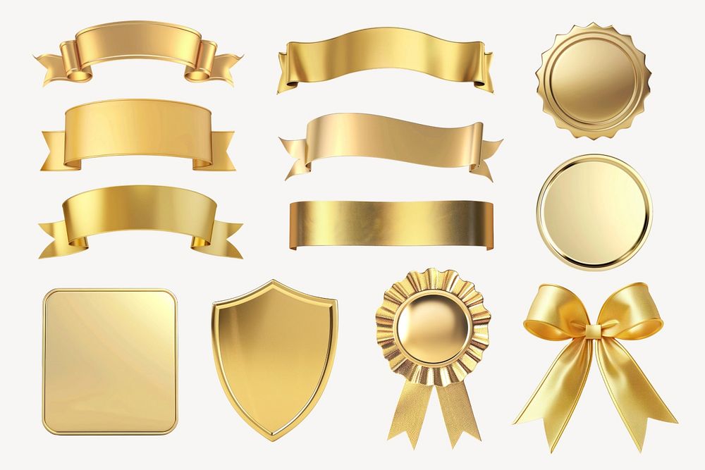 Editable Gold ribbon badge design | Premium Editable Design - rawpixel
