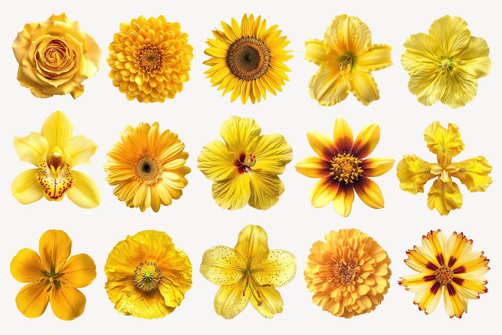 Editable yellow flower design element | Premium Editable Design - rawpixel