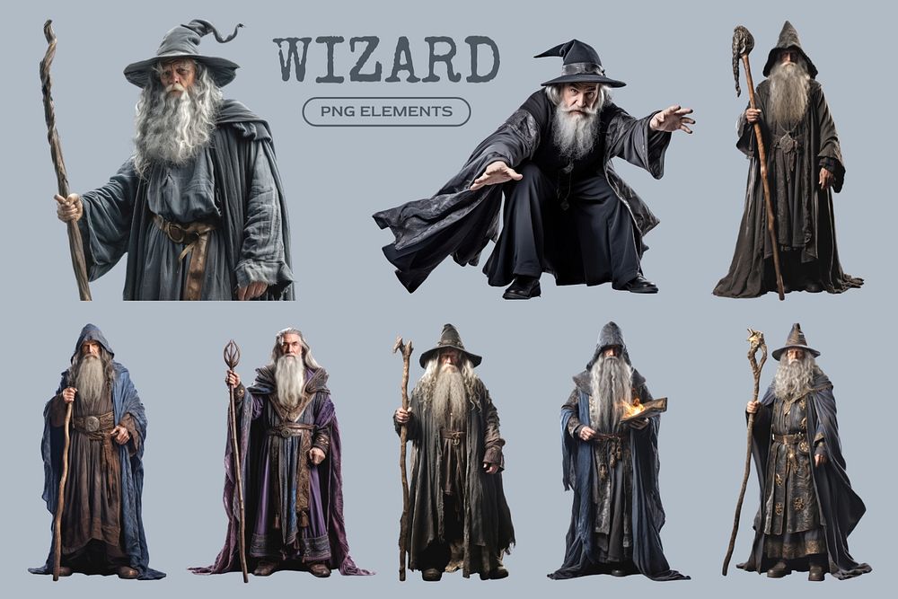 Editable wizard design element set | Premium Editable Design - rawpixel