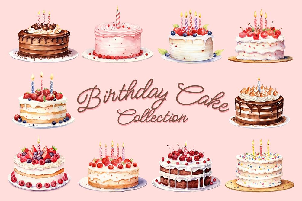 Editable watercolor birthday cake design | Premium Editable Design ...