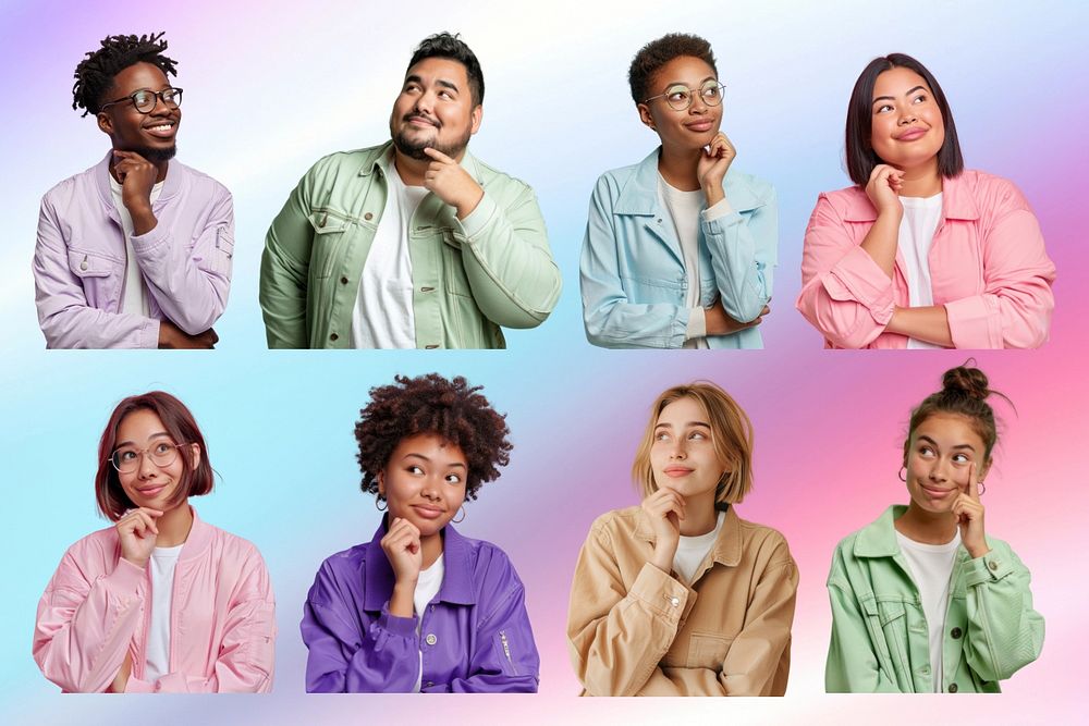 Editable people thinking pose element | Premium Editable Design - rawpixel