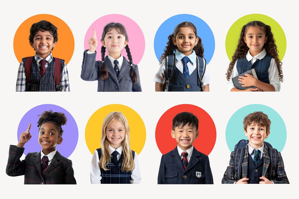 Editable diverse elementary school student | Premium Editable Design ...