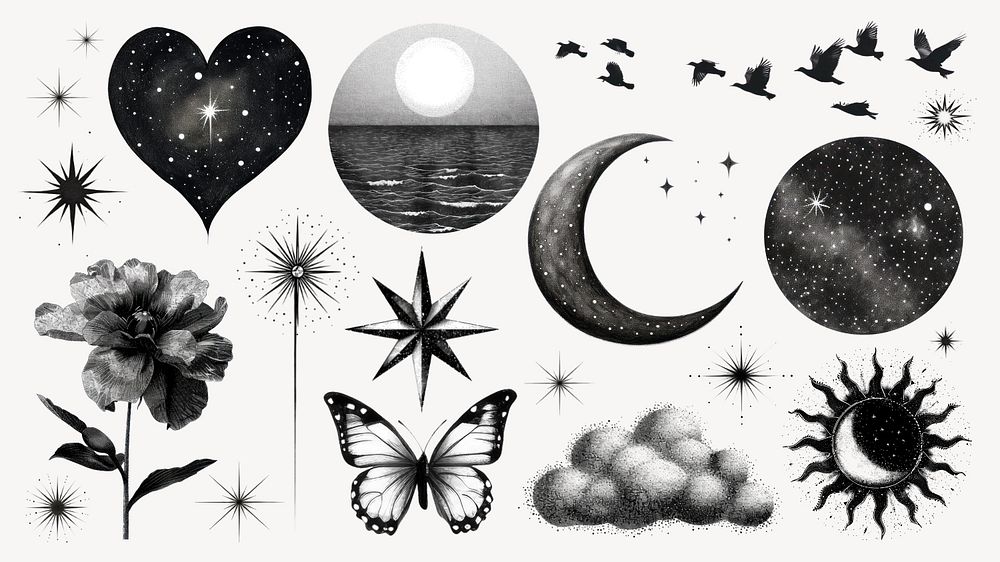 Editable celestial sticker element design | Premium Editable Design ...