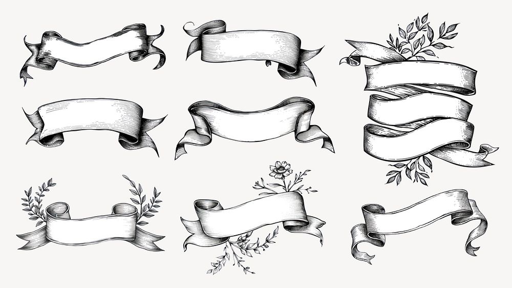 Editable vintage ribbon banner element | Premium Editable Design - rawpixel