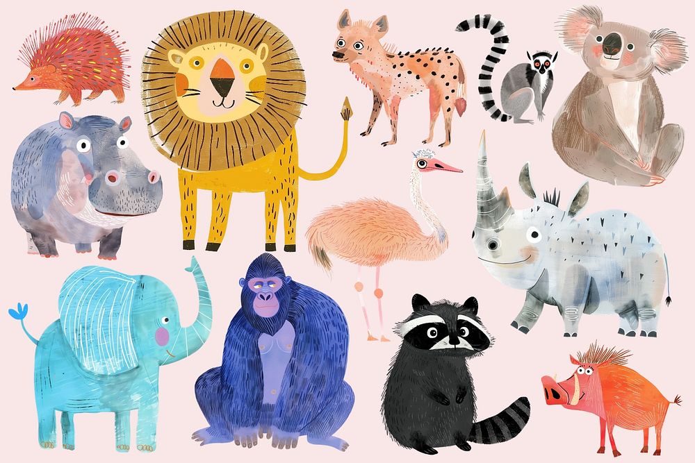 Editable animal character element design | Premium Editable Design ...