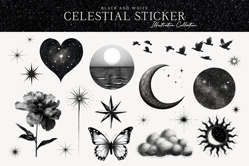 Editable celestial sticker element design | Premium Editable Design ...